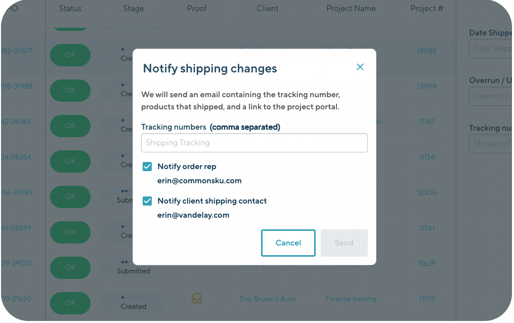 Client Shipment Notifications are now available on commonsku